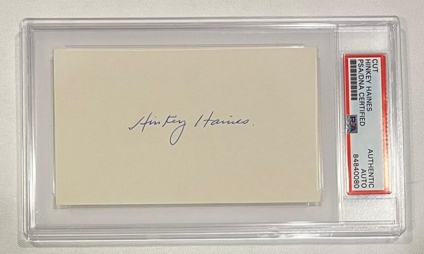 Henry "Hinkey" Haines - NY Giants - Autographed / Signed Index Card ...