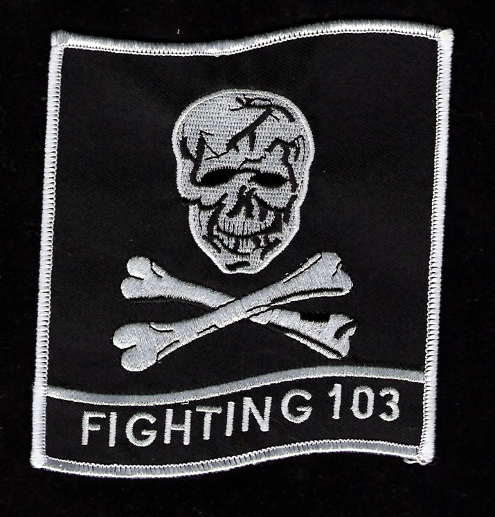 VF-103 JOLLY ROGERS PATCH US NAVY PIN UP USS JFK SKULL F18 F14 F4 F8 ...