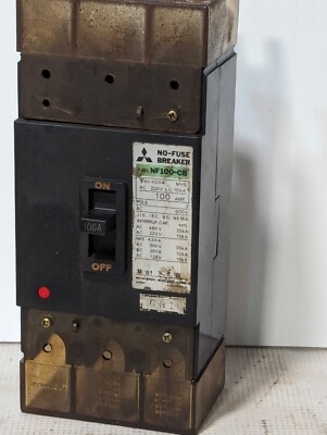 Mitsubishi NF100-CB Molded Case Circuit Breaker, 100A, 500vac, 3-Pole ...