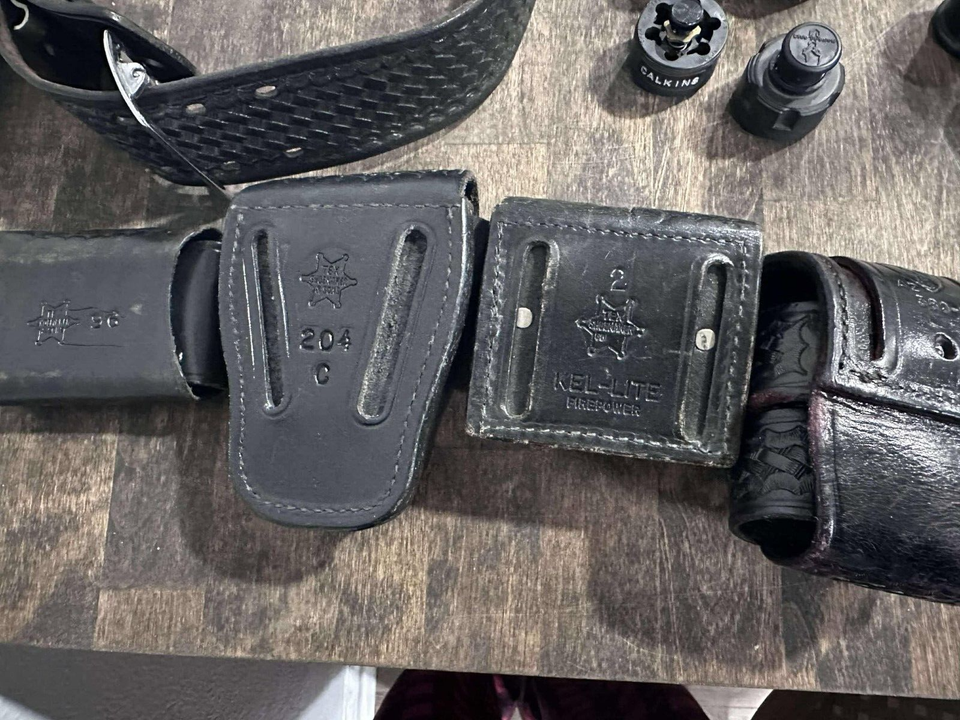 LEO Basketweave police sheriff office Lot vintage magnum duty belt ...