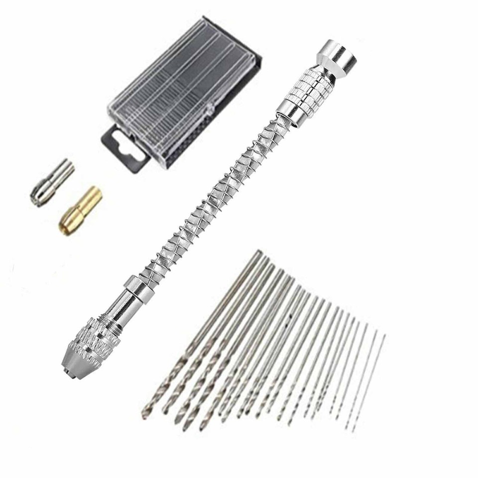 Hand Twist Drill Pin Vice 0.3-2mm+20x Mini Micro Bit Jewellery High ...