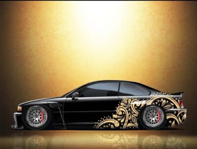 Tatau Universal Fit Car Decal For Both Sides Sporty Pattern Multicolor ...