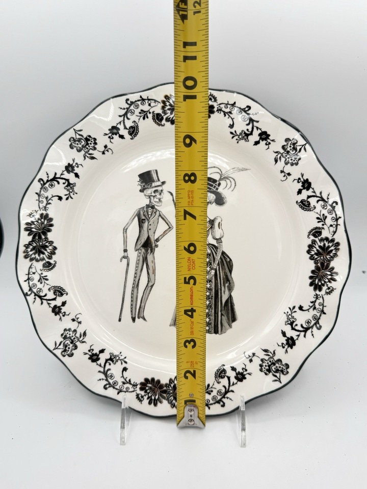 Potter’s Studio Halloween Victorian Skeleton Ceramic Dinner Plate ...