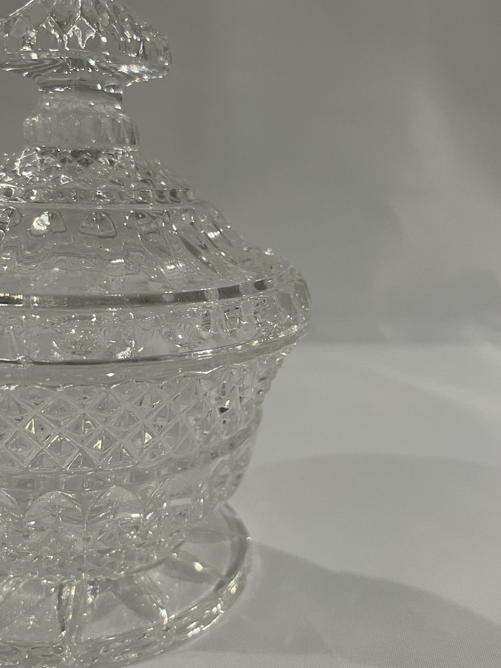 Vintage 24% Lead Crystal Pedestal Nut Mint Candy Dish With Lid | eBay