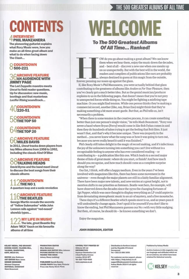 UNCUT MAGAZINE ULTIMATE RECORD COLLECTION - 500 GREATEST ALBUMS OF ALL ...