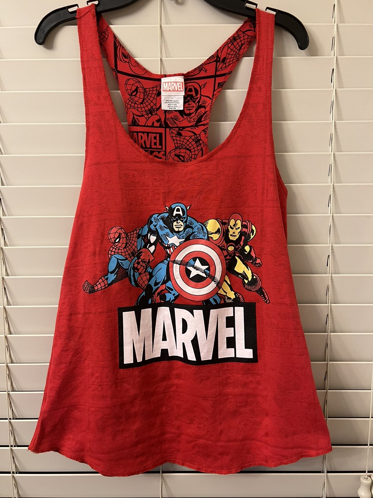 Marvel Red Racerback Tank Top Women’s Small Captain America Iron Man ...