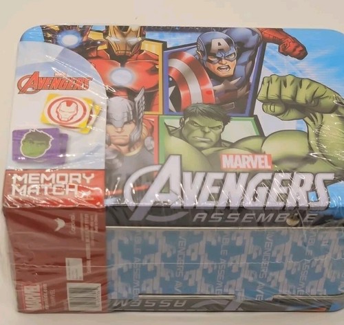 Marvel Avengers Memory Match Game in Collectible Mini Lunch Box Tin 72 ...
