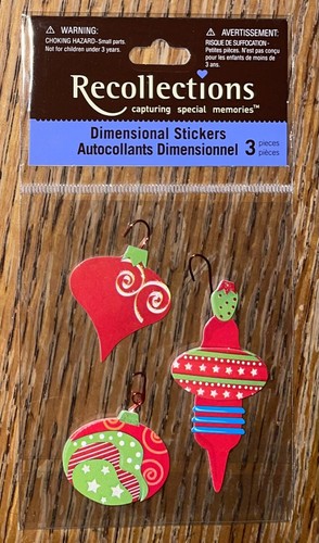RECOLLECTIONS Ornaments CHRISTMAS TREE Decorating Card 3D SCRAPBOOK ...