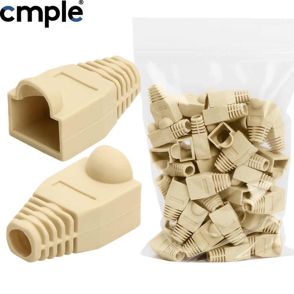 50 Pack Cat5e Cat6 Boots Ethernet Cable End Cap Grip Network RJ45 ...