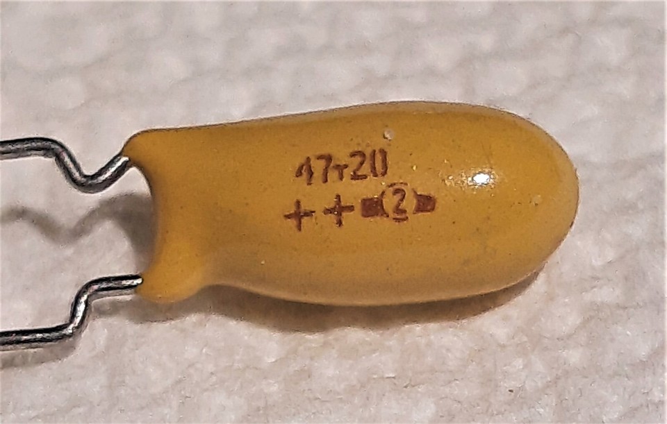 10 pieces of 47uF 20V 20%, Radial Tantalum Cap, Sprague ...