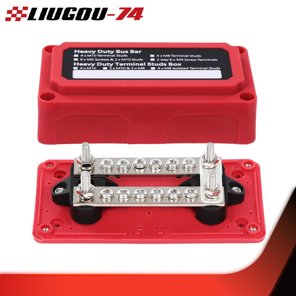 12V Red Terminal Ground Power Distribution Junction Block Heavy Duty ...