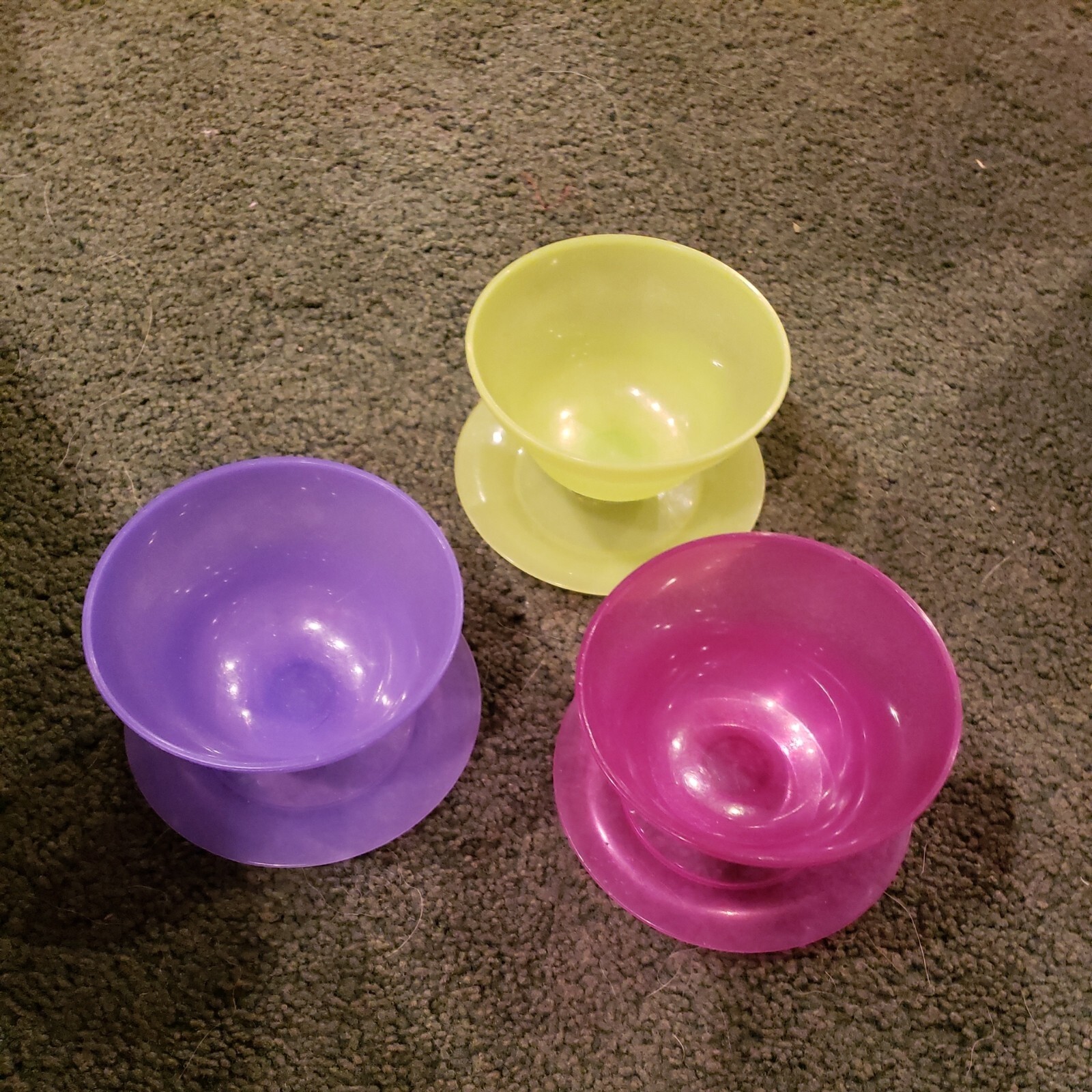 Tupperware Vintage 754 Rainbow Pudding Bowls Set of 3 Purple Raspberry ...