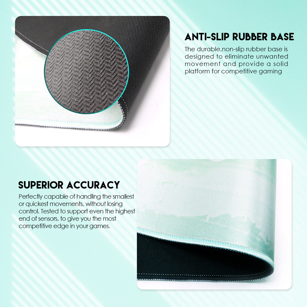 Mint PC Mousemat Extened Size 900x400x3mm Fantech Non-Slip Rubber Desk ...