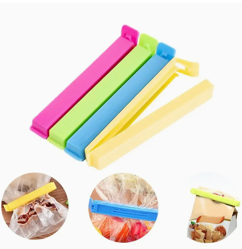 12 Food Bag Storage Clips Freezer Fridge Sealing Pegs Mixed Sizes ...