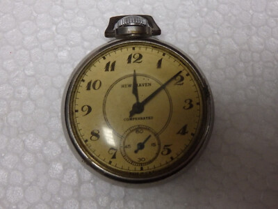 New Haven Compensated Vintage Mechanical Wind Up Pocket Watch | eBay