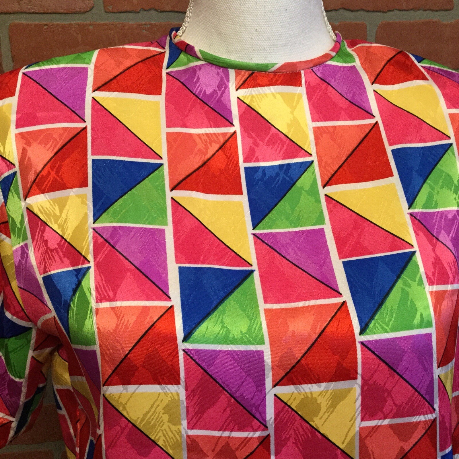 Pierre Cardin primary colors 80’s triangle geometric … - Gem