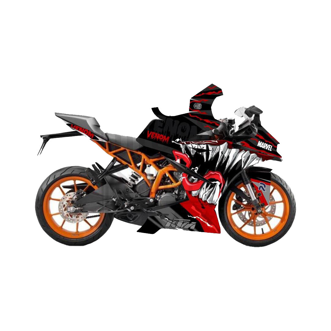 Graphic Kit Decal Wrap fits KTM RC 125 to 390 2014 to 2021 Red Venom ...