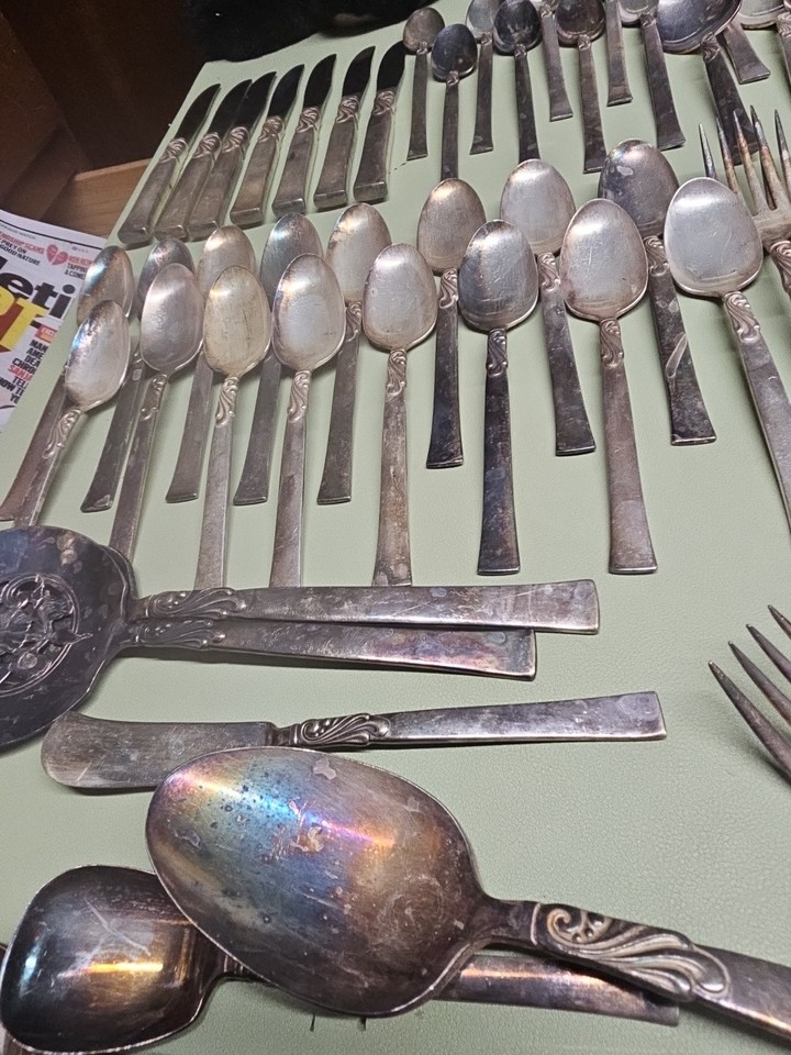 4 CROWNS Vintage Nobility Silver Plate WIND SONG 58 Pc Flatware Set | eBay
