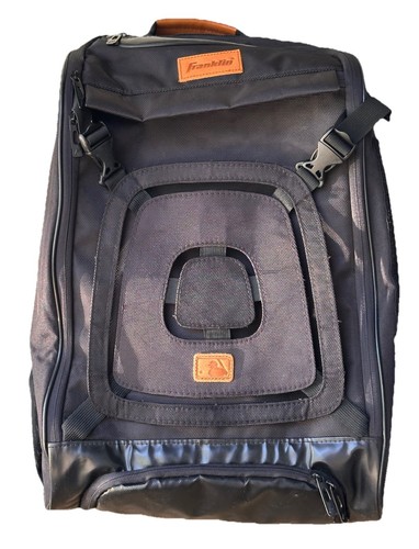 Franklin Sports MLB Traveler Plus Baseball Backpack Black/Leather Logo ...