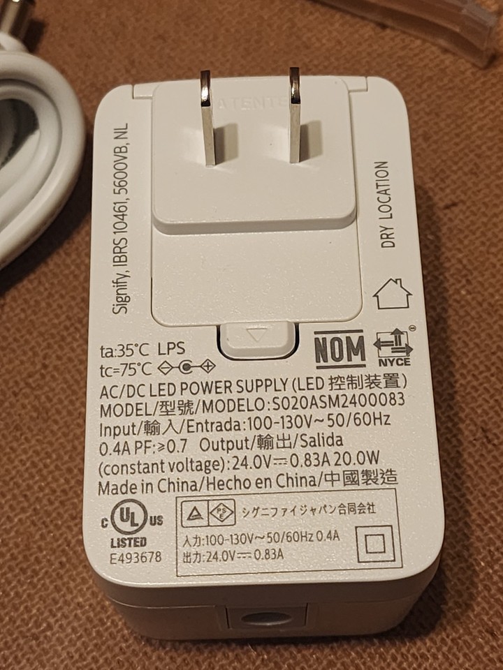 PHILIPS HUE AMBIANCE LIGHTSTRIP 71901A WITH ATTACHED CONTROLLER + POWER ...