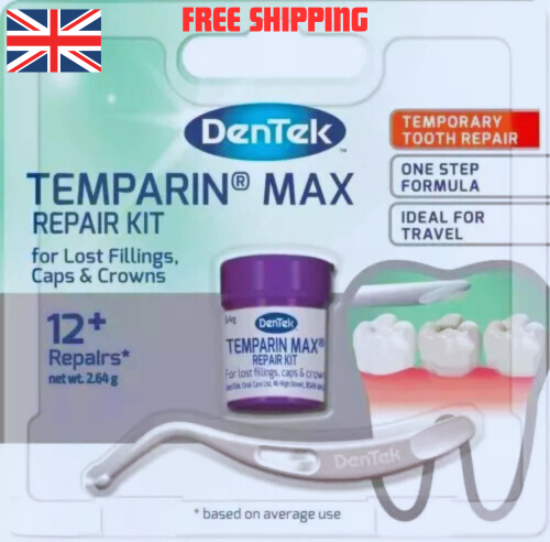DenTek Strong Teeth Tooth Repair Permanent Dental Cement Cavity Filling ...