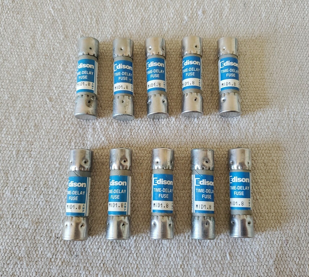 Edison MID1.8 Fuse 1-8/10AMP 1.8AMP 250VOLT Time Delay PACK OF 10 | eBay