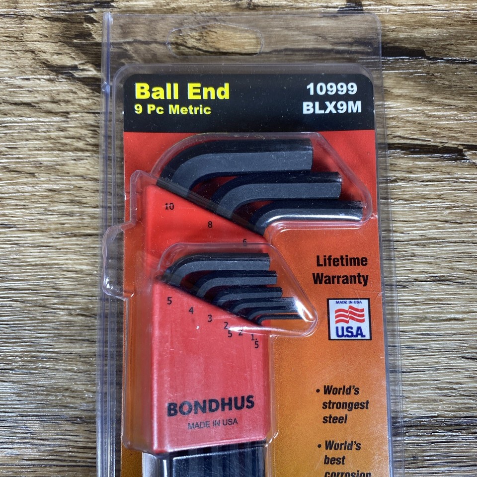 BONDHUS, #10999, 9pc METRIC BALL END ALLEN WRENCH, BLX9M | eBay