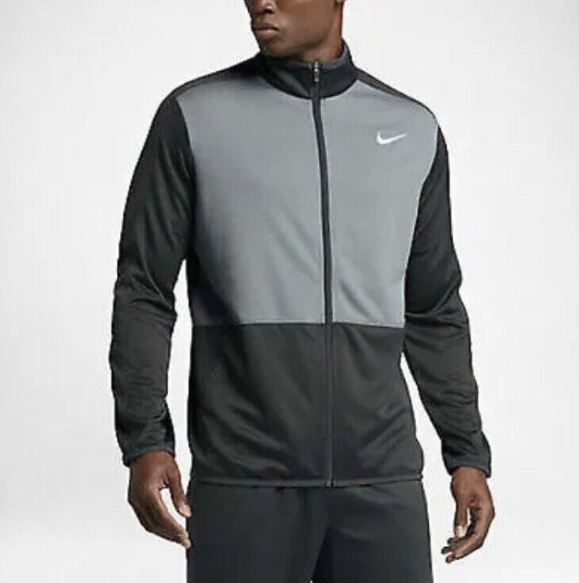 Nike Jacket Mens L Large Black Grey Rivalry Full Zip Basketball Track ...