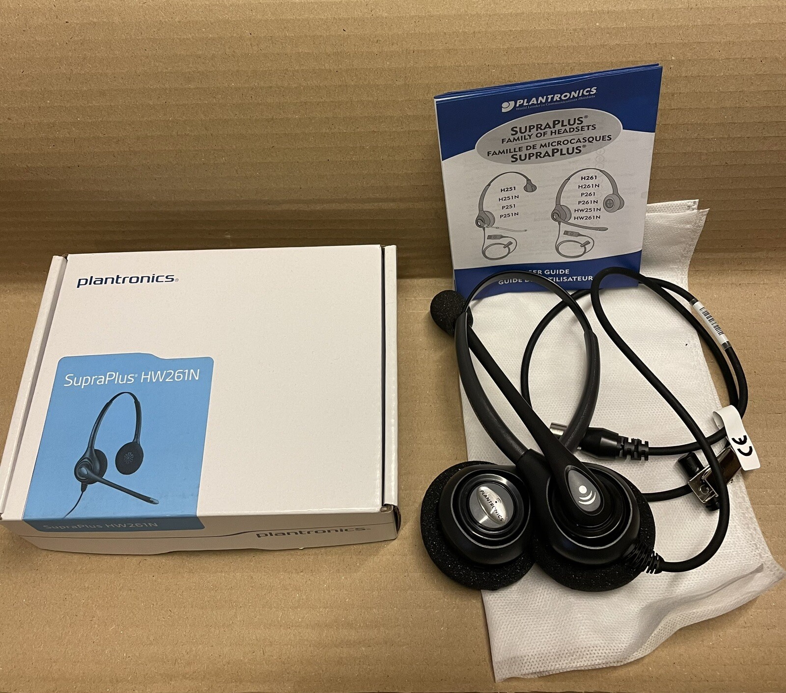 Plantronics SupraPlus Hw261n-dc Dual Channel Headset Black for sale ...