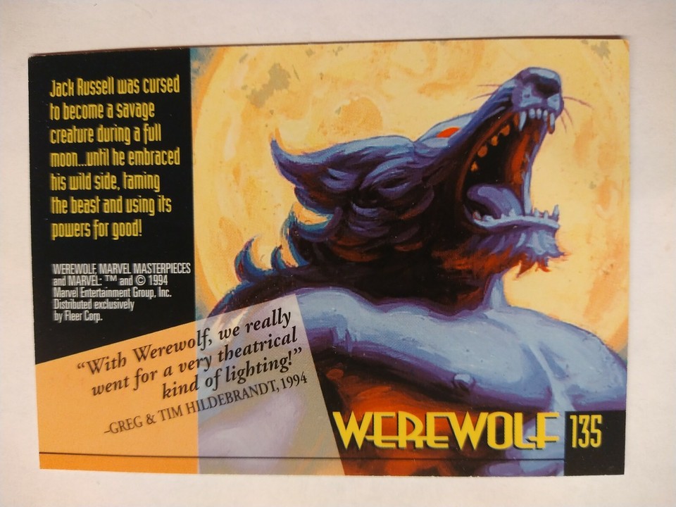 1994 Marvel Masterpieces #135 Werewolf Base Trading Card NEW OLD STOCK ...
