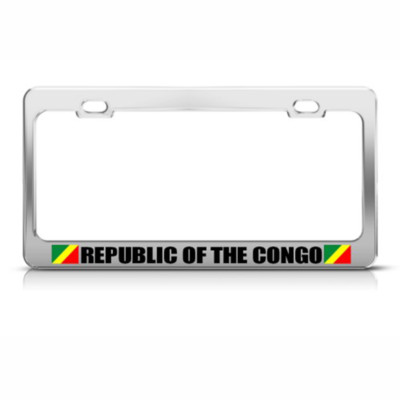 Republic Of The Congo Flag Country Steel Metal License Plate Frame | eBay