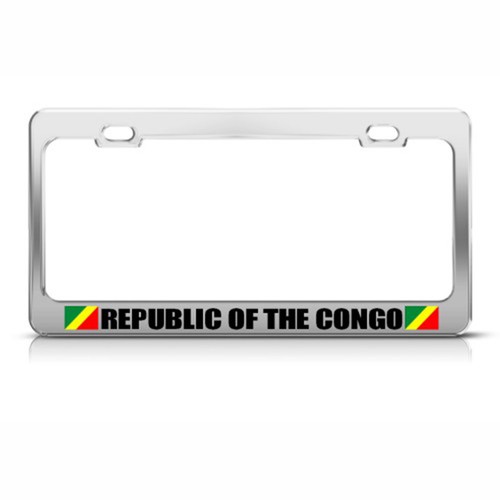 Republic Of The Congo Flag Country Steel Metal License Plate Frame | eBay