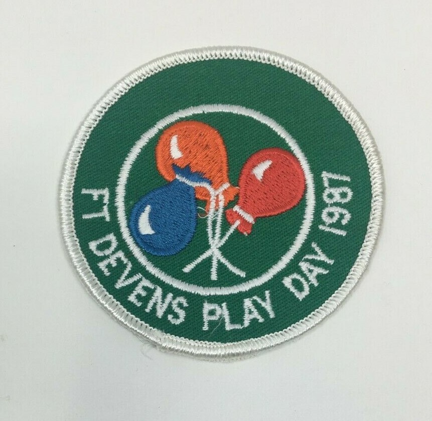 PATCH GSA Girl Scouts Ft Devens Play Day 1987 Balloons Red Green Blue ...