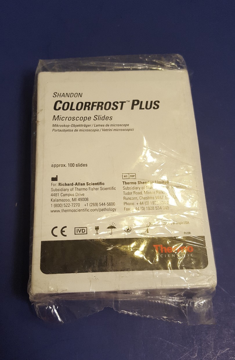 Shandon Colorfrost Plus Microscope Slides 100ct Violet Colorfrost Plus ...