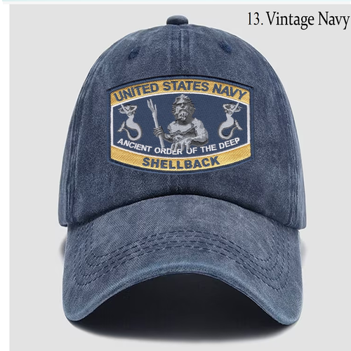 Custom Embroidered Hat U.S Navy Shellback, Veteran Cap, Trucker Hat ...