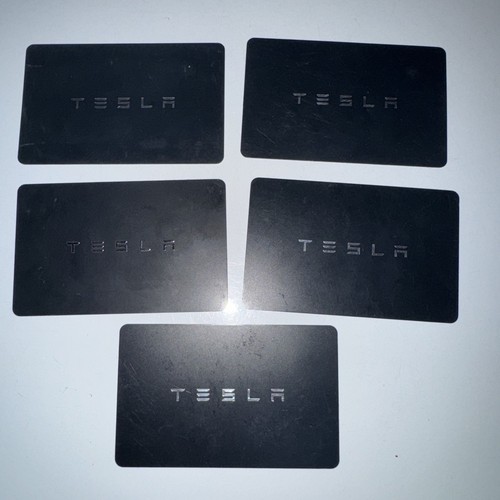LOT OF FIVE OEM Tesla Model S 3 X Y Plaid Key Card Black Inv 31C | eBay