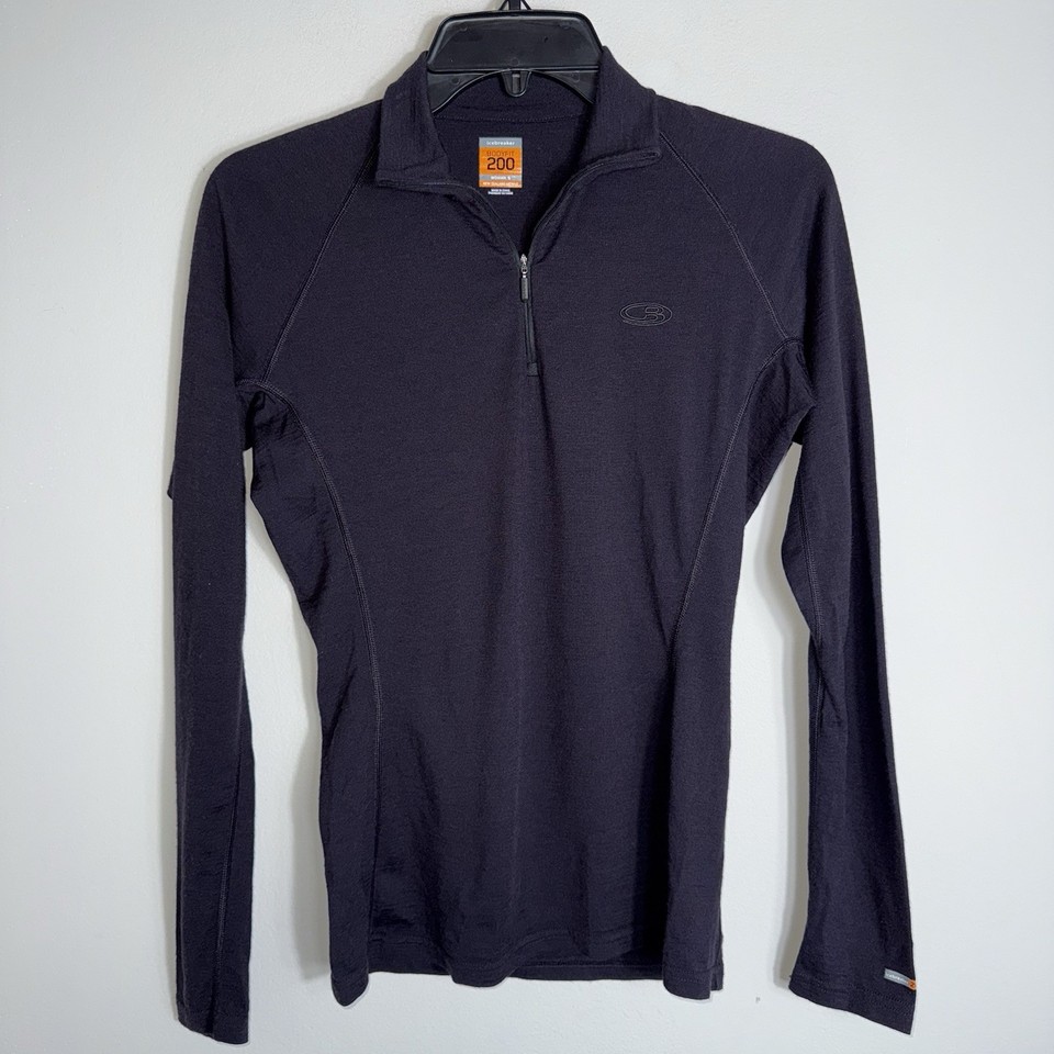 Icebreaker Women's Bodyfit 200 1/4 Zip Base Layer Jacket-Dark Gray ...