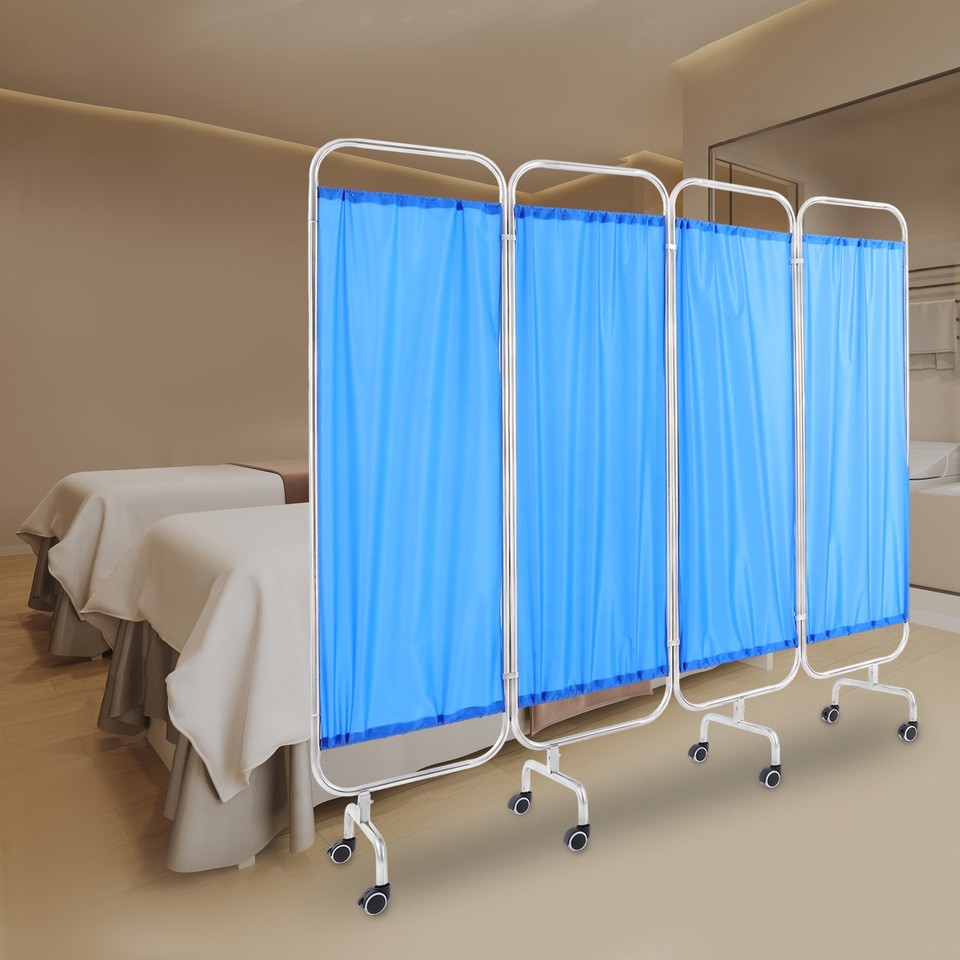 4-panel Medical Privacy Screen With Wheels Privacy Screen Room Divider ...