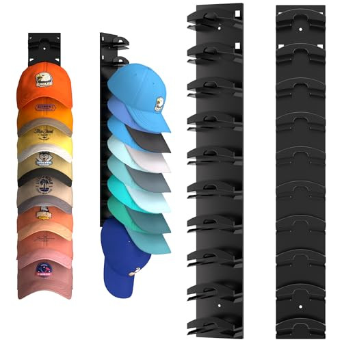 Hat Organizer for Baseball Caps 2Pack, Hat Rack for Wall with Strong ...