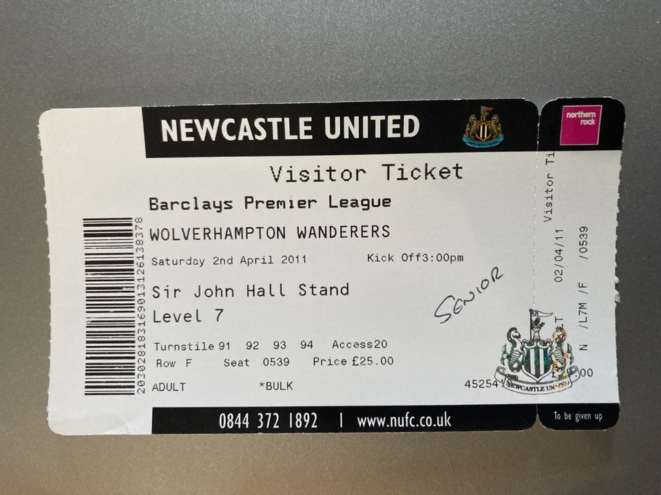 TICKETS Wolves home & away 2010/11 - 2015/16 League & Cup friendlies ...