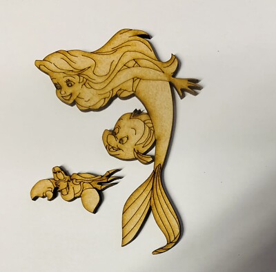 Ariel characters, size 100mm , Mdf 3mm, decoration, laser cut. | eBay