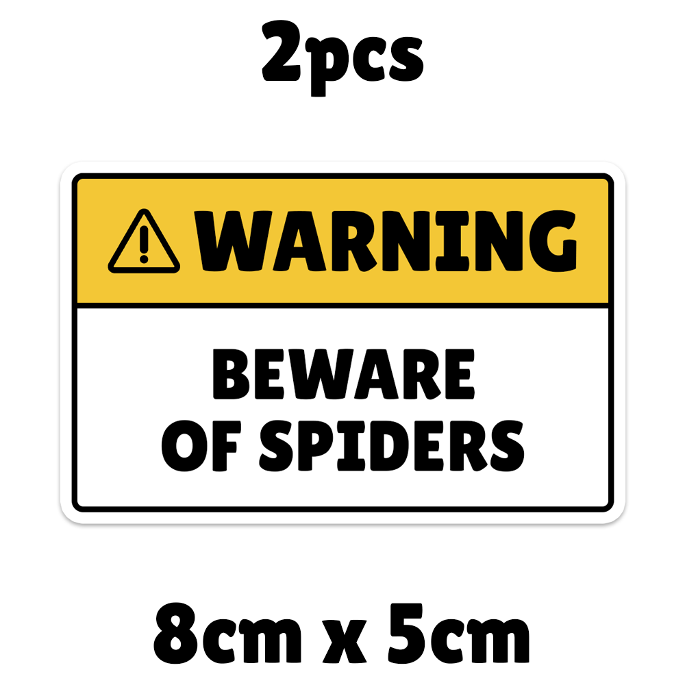 2 x Beware Of Spiders Warning Safety WHS Sign Sticker Label Decal | eBay