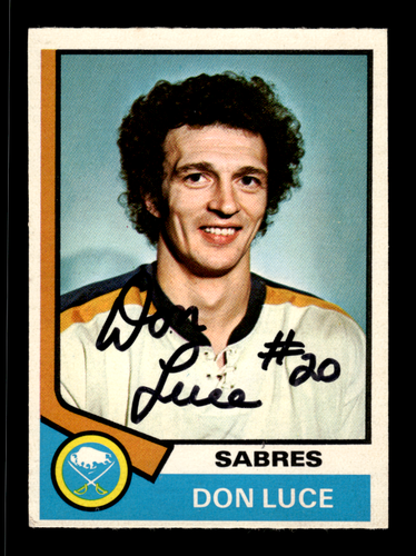 1974-75 O Pee Chee # 79 Don Luce Autograph Signed Card (M2) Buffalo ...