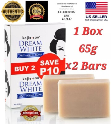W1 Authentic Kojie San Anti Aging D/W Kojic Acid Soap 1 Box 65g X 2 ...