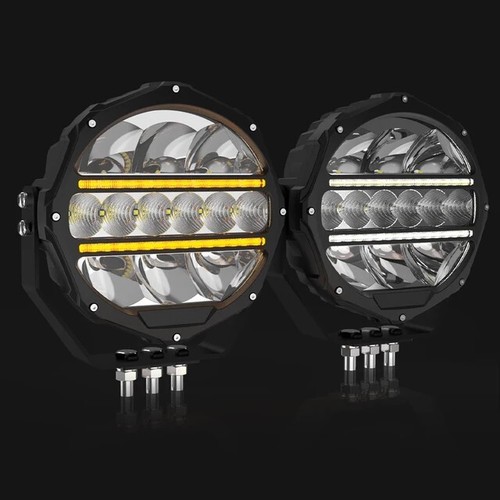 9 inch Off-Road Led Spot Lights Drl & Amber 1lux @1400m | eBay Australia