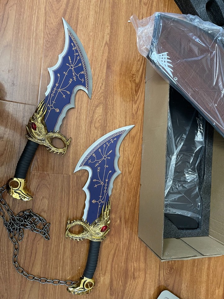 [OPEN BOX]Blades of Chaos Real Metal kratos God Of War,1:1 Replica ...