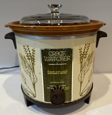 HAMILTON BEACH 4 QT CROCK WATCHER SLOW COOKER POT MODEL 415-1 VINTAGE ...