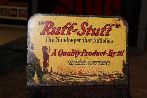 SCARCE 1920s RUFF-STUFF WAUSAU WISCONSIN METAL STORE DISPLAY SIGN ...