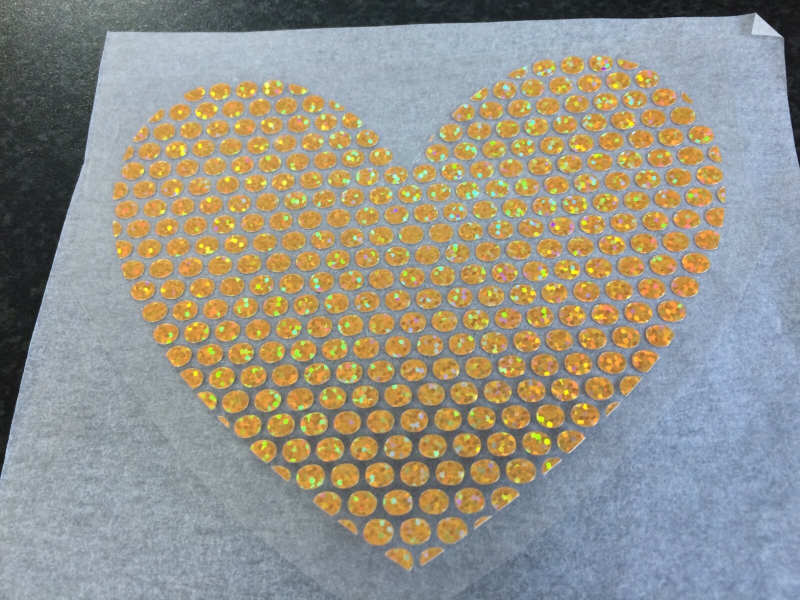 Rhinestone effect holographic HTV vinyl Heart transfer/decal for tee ...