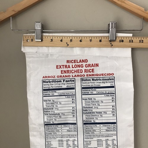 RICELAND FOODS, INC.Enriched Rice Extra Long Grain 25 lbs Plastic Feed ...